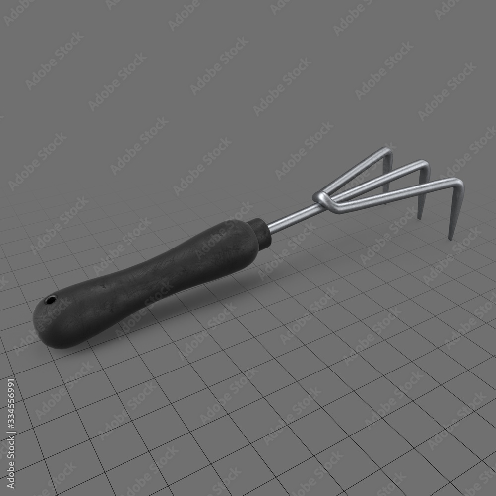 Garden hand rake Stock 3D asset | Adobe Stock