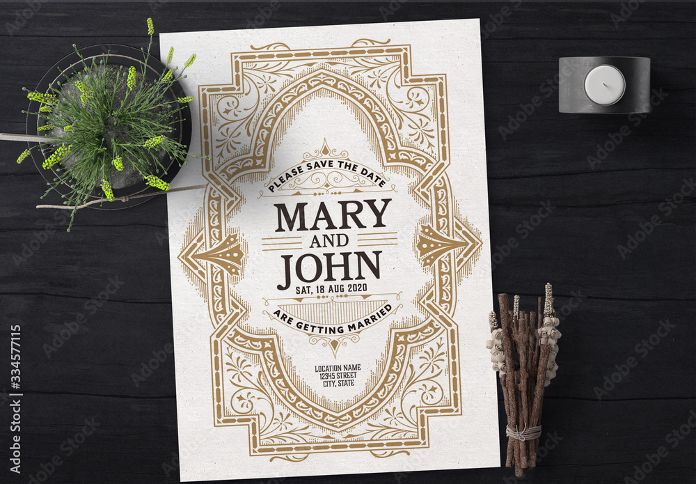 Wedding Invitation Layout Stock Template | Adobe Stock