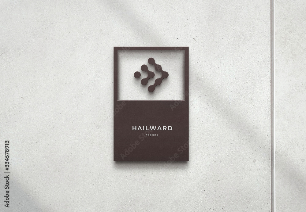 Sign Logo Mockup on Concrete Wall Stock Template | Adobe Stock