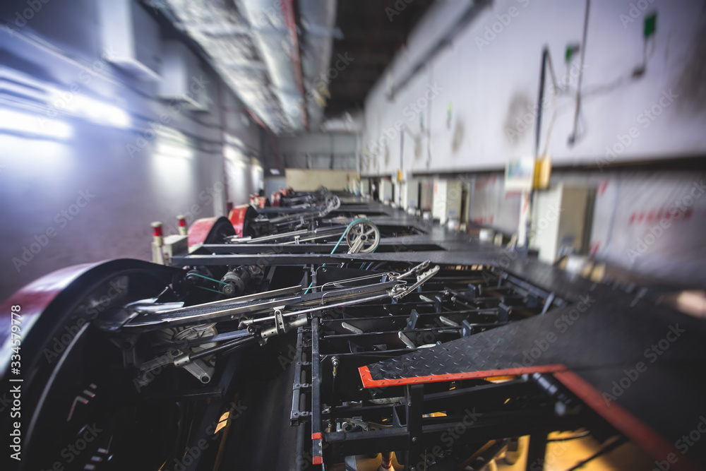 Bowling pinsetter machine, behind the bowling alley, pinspotter ...