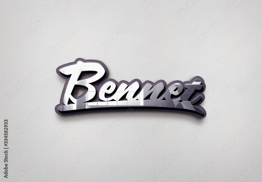 Mirror Sign Logo Mockup on Clean White Wall Stock Template | Adobe Stock
