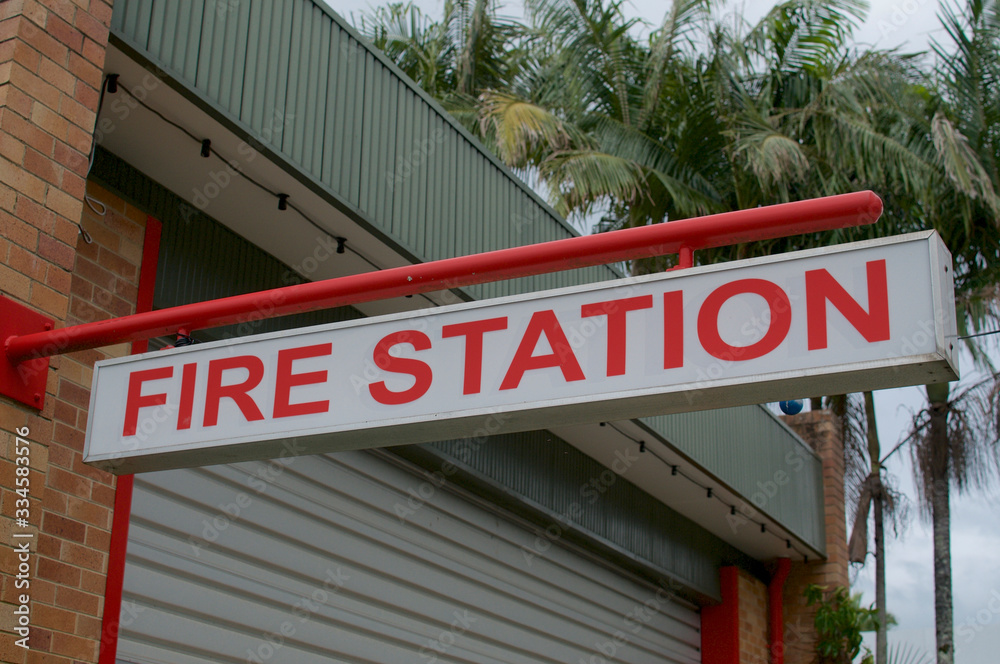 Fire Station sign Stock Photo | Adobe Stock