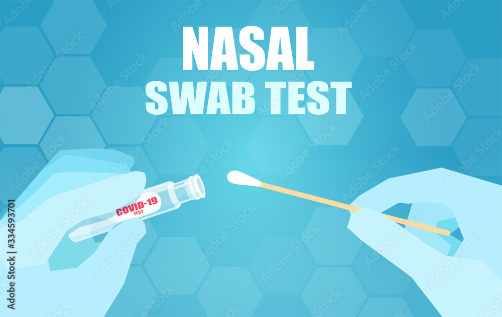 Vector of a doctor performing a nasal swab laboratory test Stock Vector ...