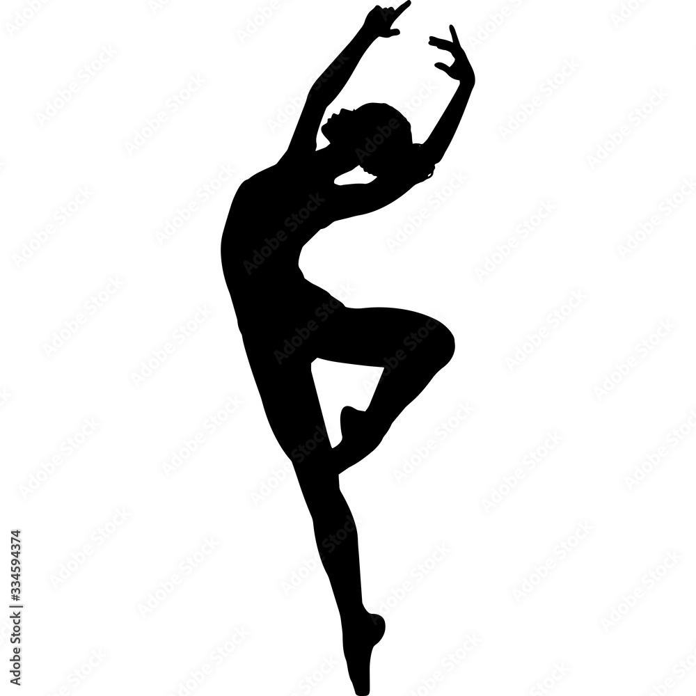 African American Ballerina Dancing Silhouette Vector Stock Vector ...
