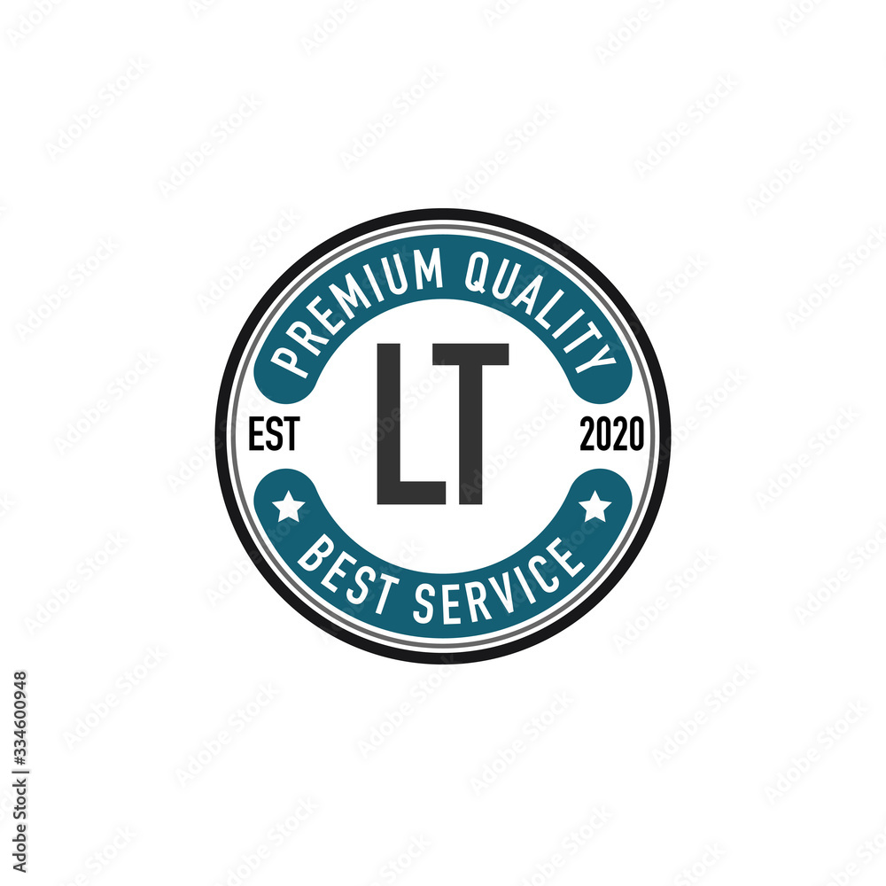 Initial Letter lt Elegance Logo Design Template. Vintage circle line ...