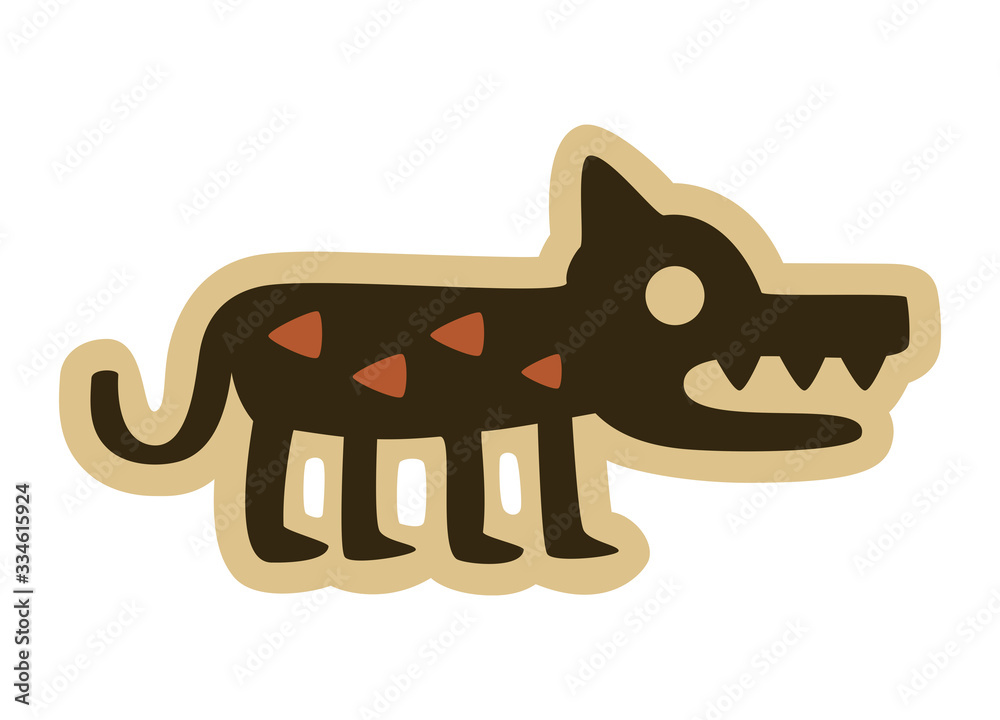 Stylized roman wolf icon isolated on white. Can represent mythology ...