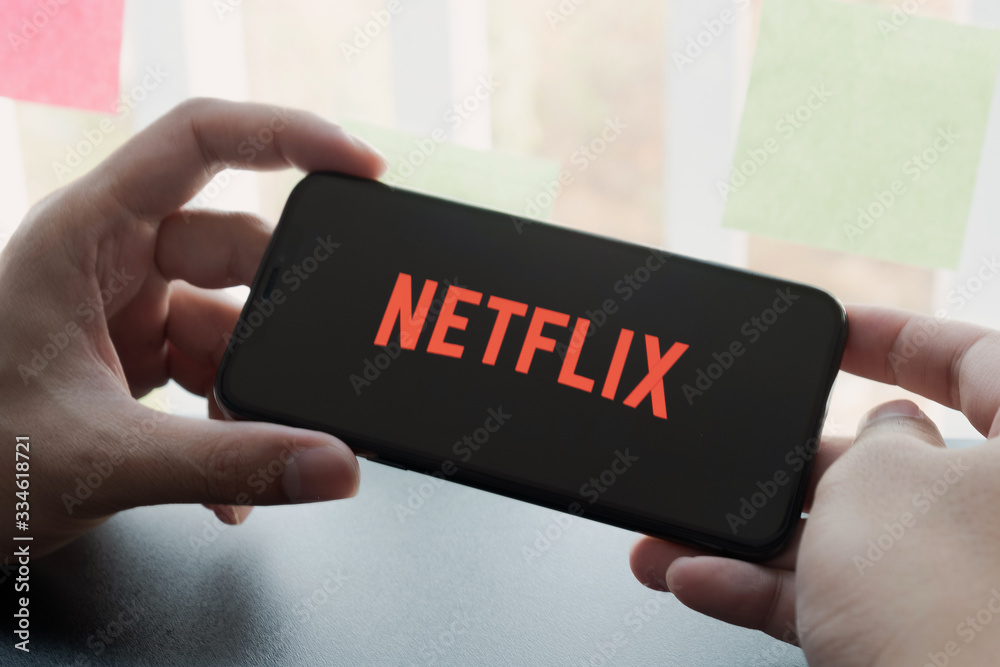 CHIANG MAI, THAILAND, MAR 25 , 2020: Woman hand holding Smart Phone ...