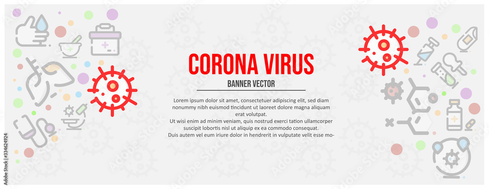 Covid-19, Creative Banner design with Icons, Vector illustration Stock ...