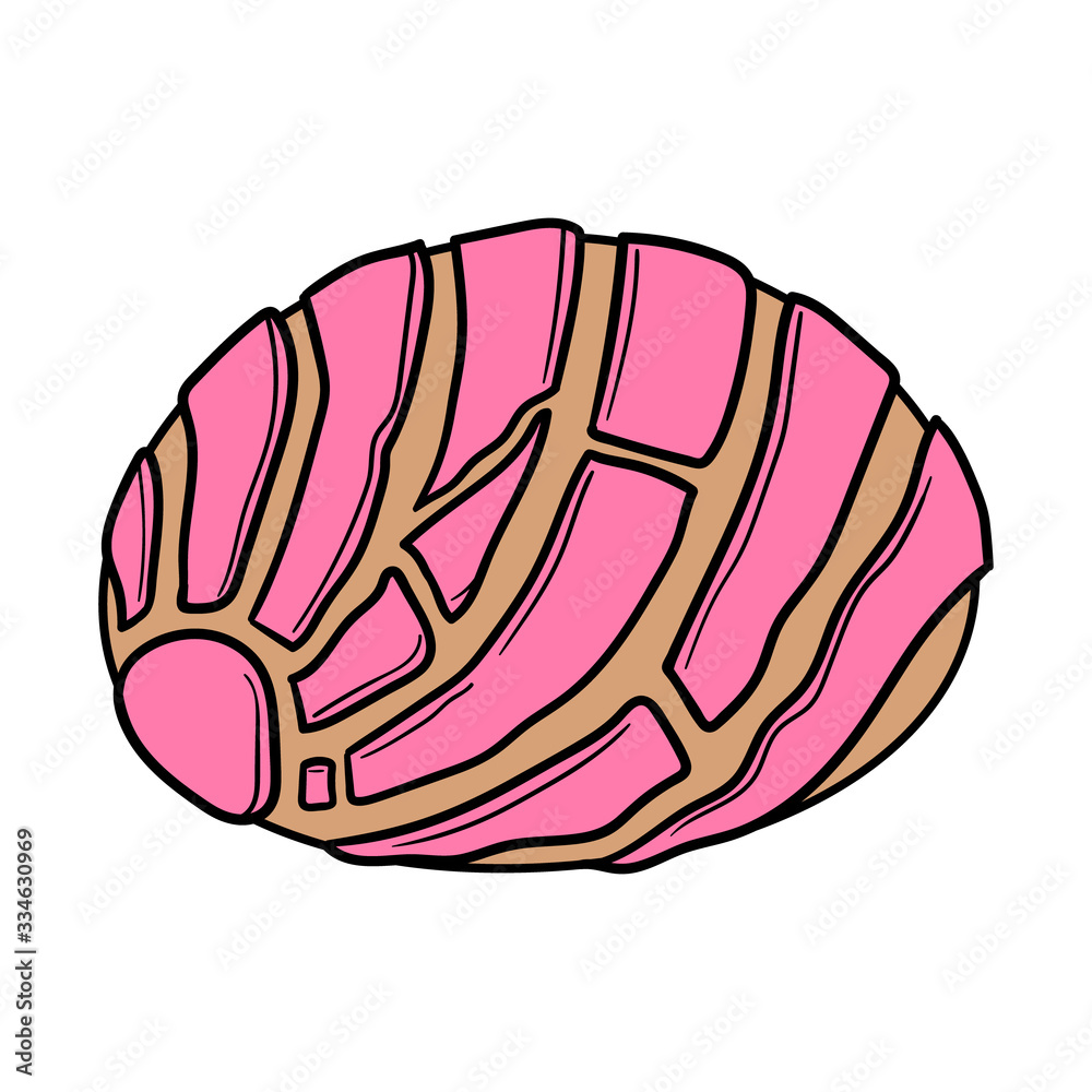 Cartoon Isolated Concha Vector Illustration Stock Vector | Adobe Stock