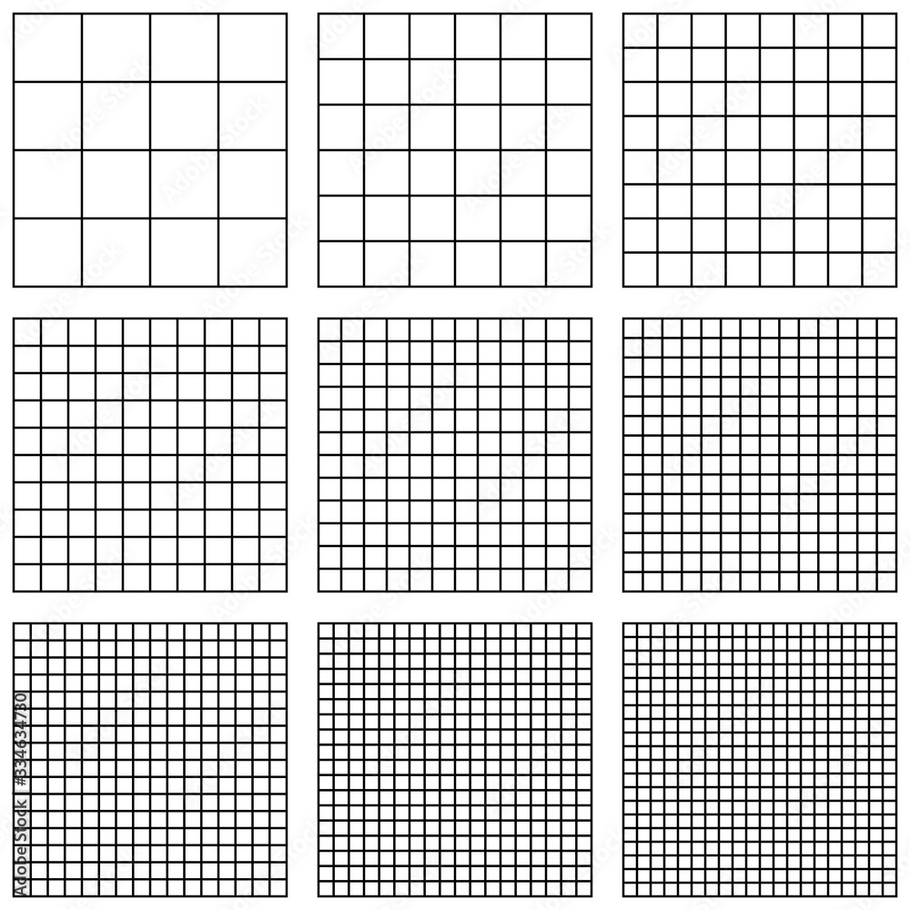 set square grid, with different point size, vector pattern grid Pixel ...