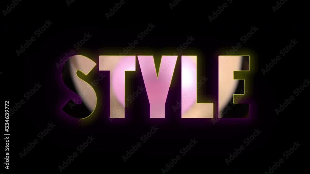 Animated lettering word STYLE on transparent background. Blowing bubble ...