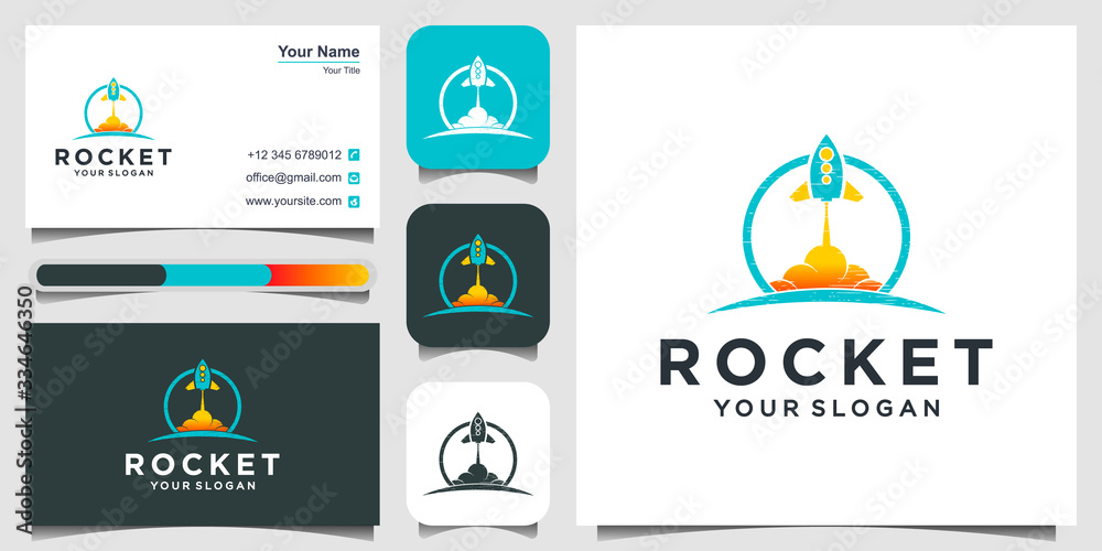 Rocket start vector icon illustration isolated. logo design, 3 favicons ...