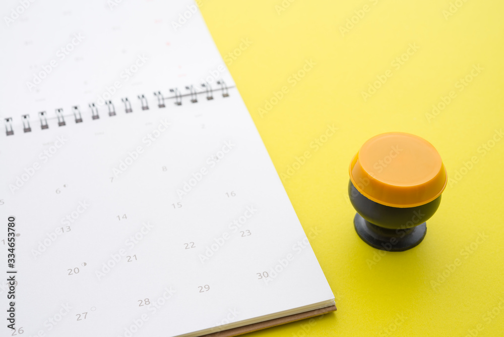 Monk bowl model on white clean calendar background with copy space ...