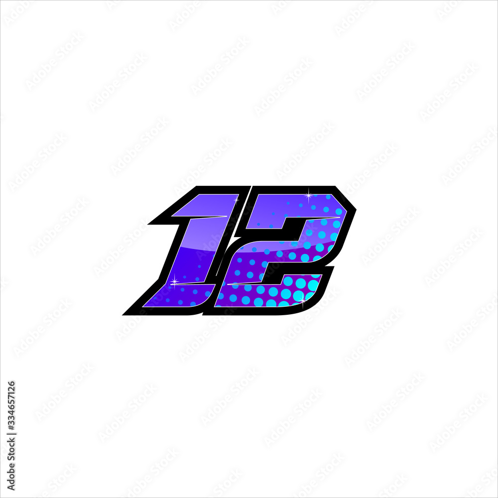 Vecteur Stock Vector Racing number 12, start racing number, sport race ...