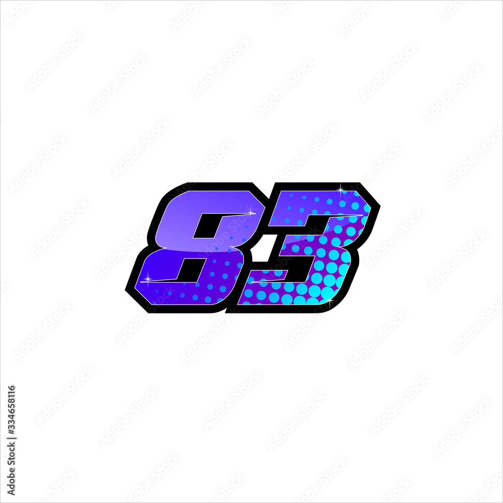 Vector Racing number 83, start racing number, sport race number with ...