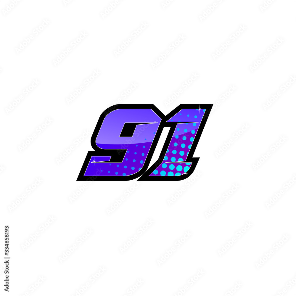 Vector Racing number 91, start racing number, sport race number with ...