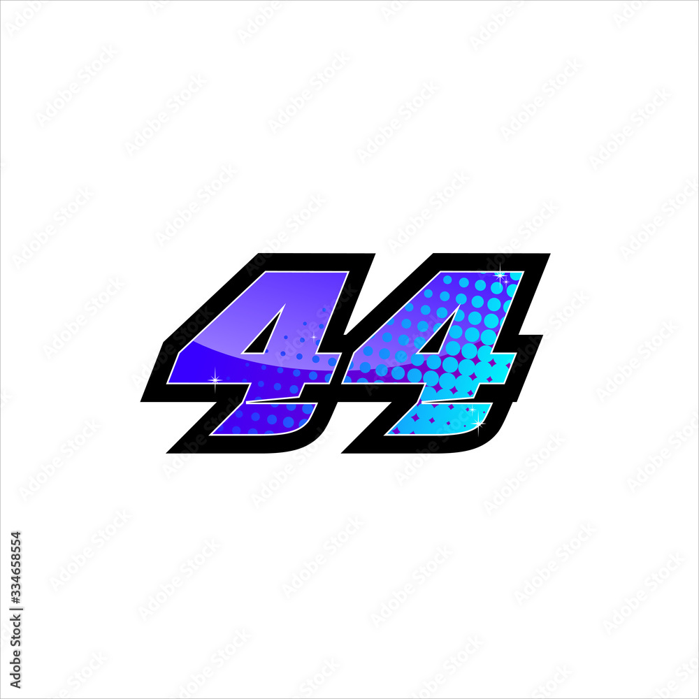 Vector Racing number 44, start racing number, sport race number with ...