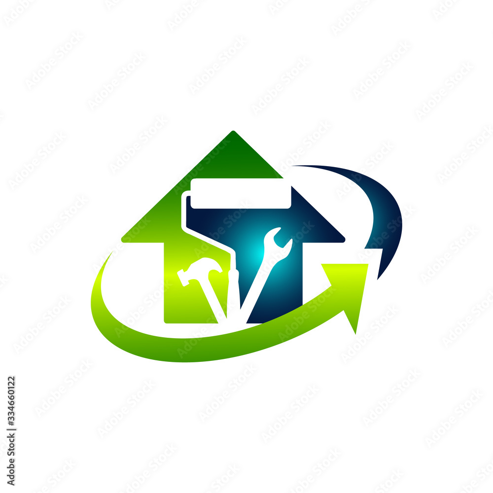 great house maintenance remodel home renovation logo design vector ...