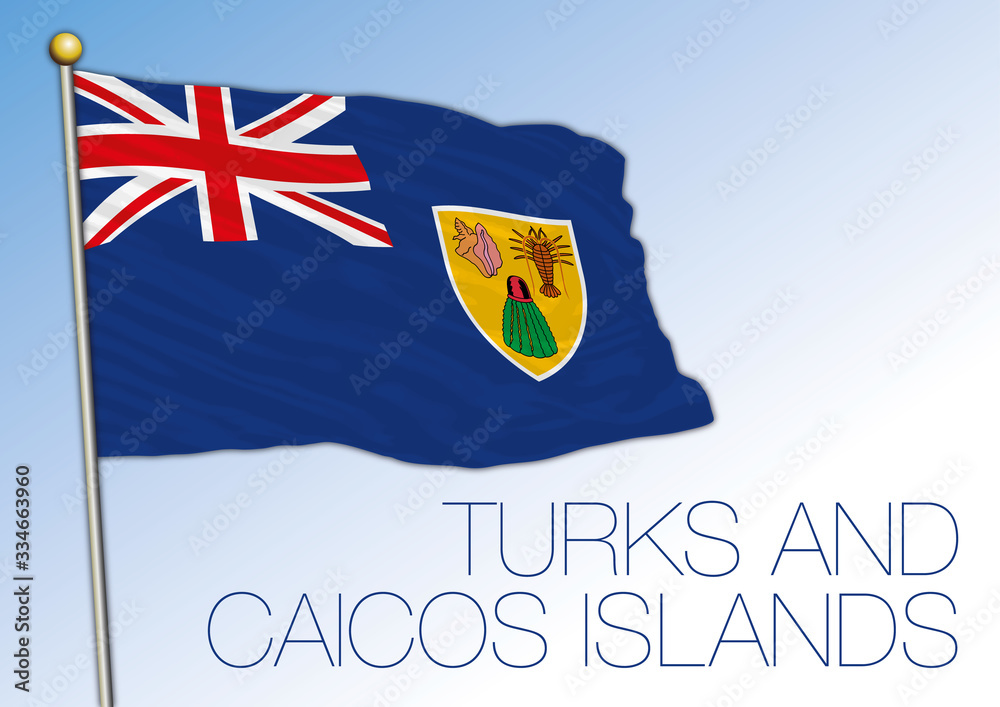 Turks and Caicos official national flag, caribbean country, vector ...