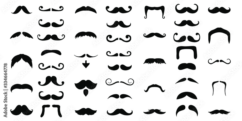 Mustache icon set symbols Vector Illustration Stock Vector | Adobe Stock