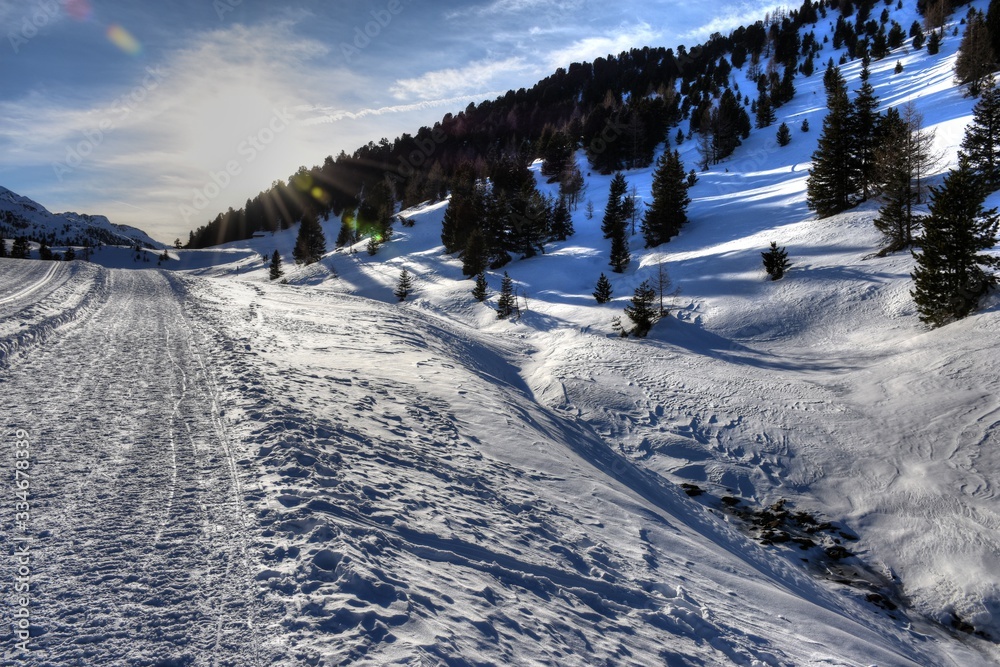 Staller Sattel, Loipe, Langlaufloipe, Langlaufen, Sport, Straße ...