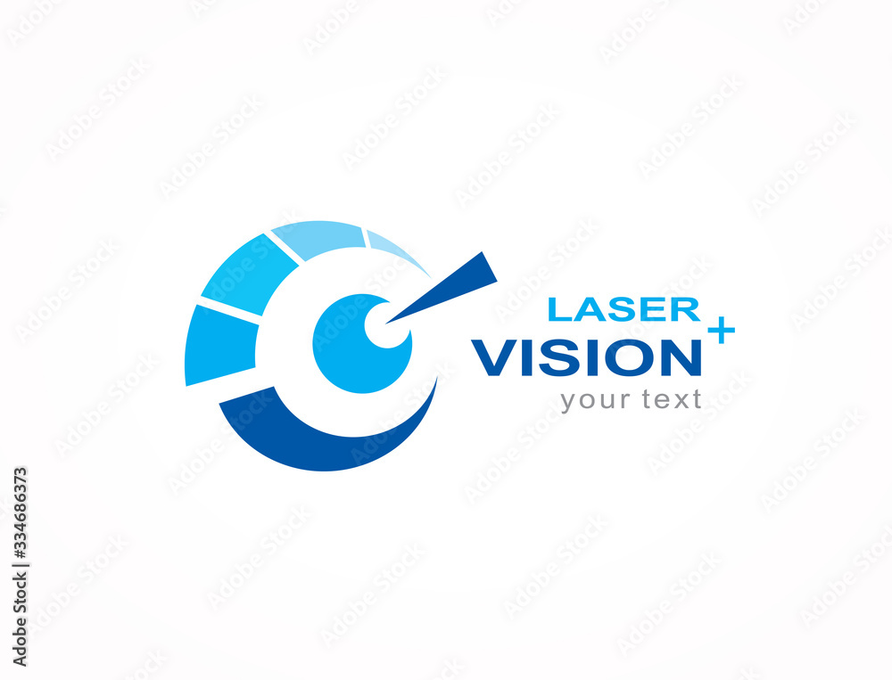 Laser Vision logo silhouette eye blue color Stock Vector | Adobe Stock