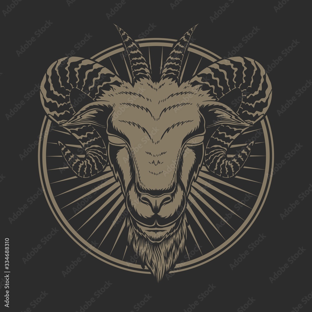 baphomet head vector illustration Stock Vector | Adobe Stock