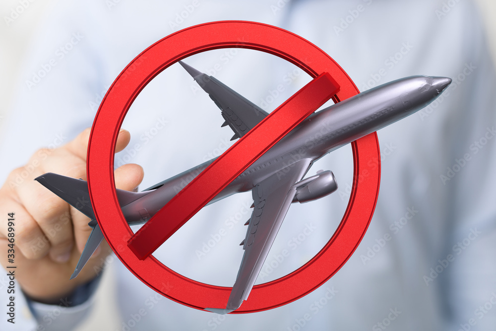 No flying symbol on white background with prohibit sign vector on ...