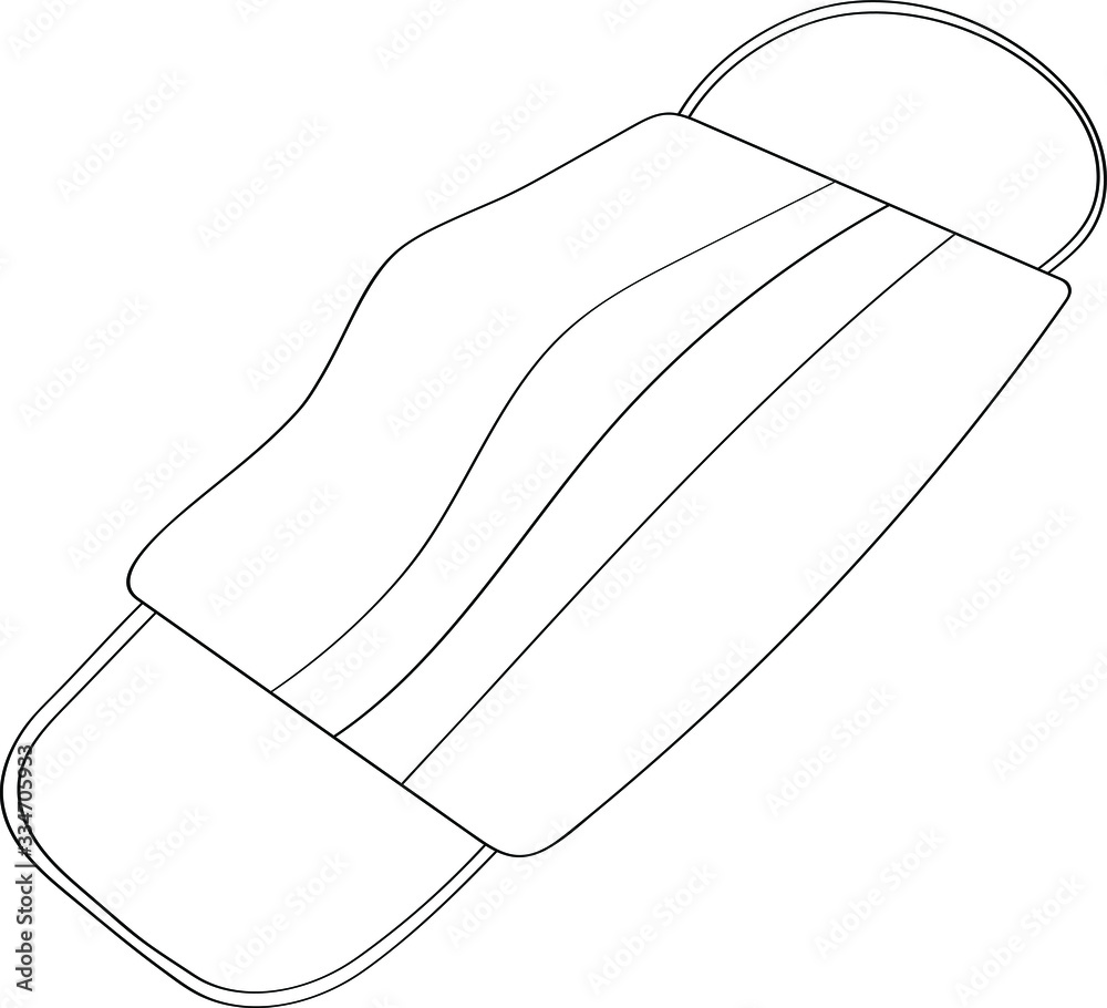 Medical mask outline symbol, protection against viruses and diseases ...