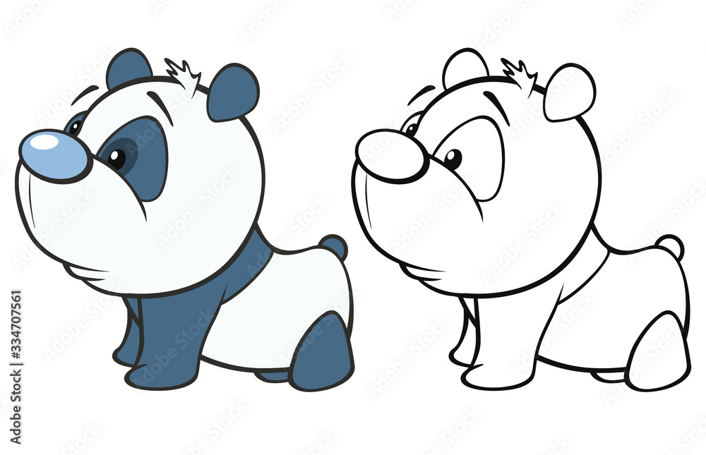 Vector Illustration of a Cute Cartoon Character Panda for you Design ...