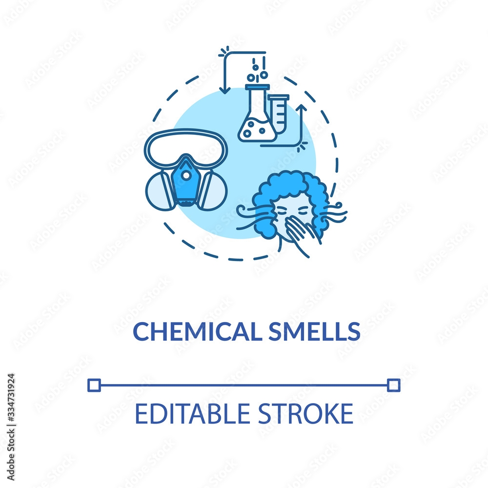 Chemical smells concept icon. Flawed wine fermentation indication idea ...