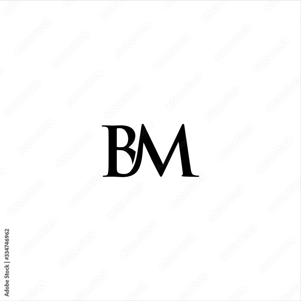 Initials BM Letter Logo Design Vector Stock Vector | Adobe Stock