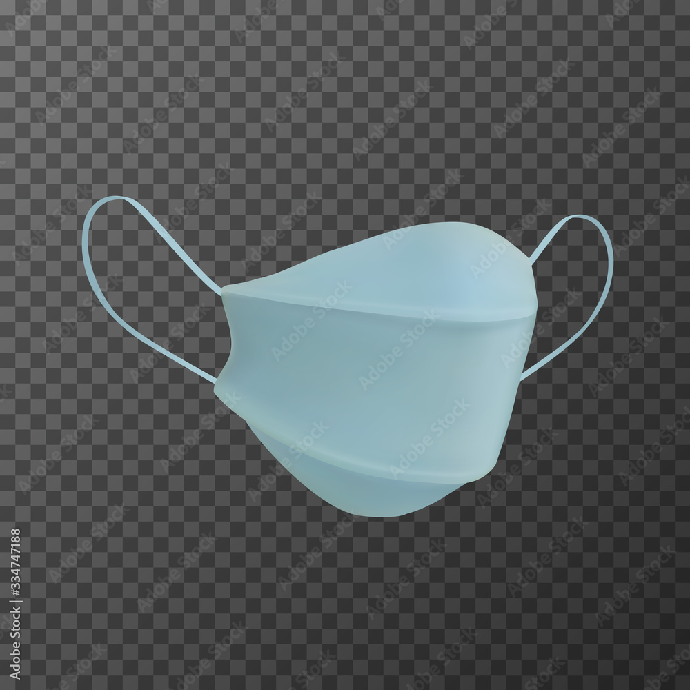 Mask isolated on transparent background. Vector blue medical doctor ...