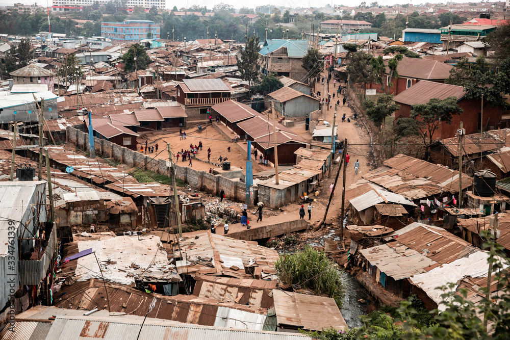 Aerial view of Kibera Slum in Kenya Stock Photo | Adobe Stock