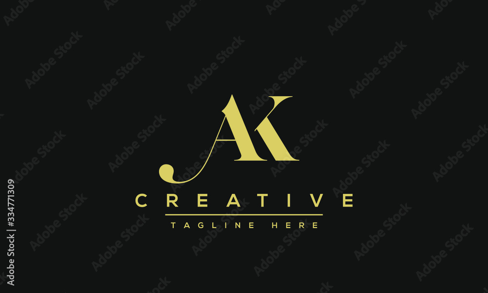 Modern letters AK, A&K Logo Design Template Vector KA monogram. Stock ...