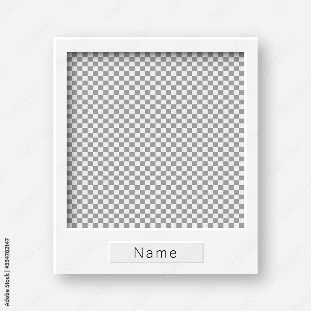 Square picture frame design with shadow on transparent background. 3D ...