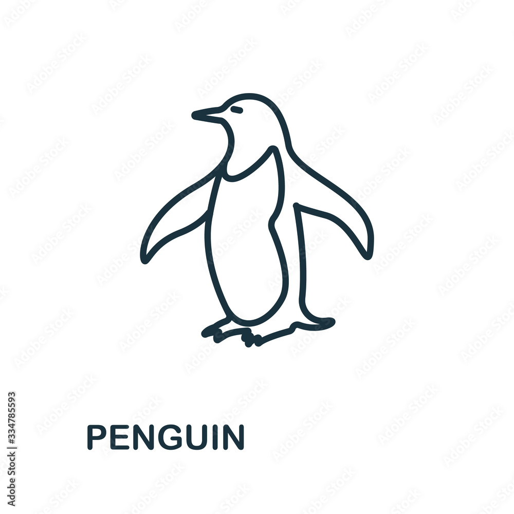 Penguin icon from wild animals collection. Simple line Penguin icon for ...