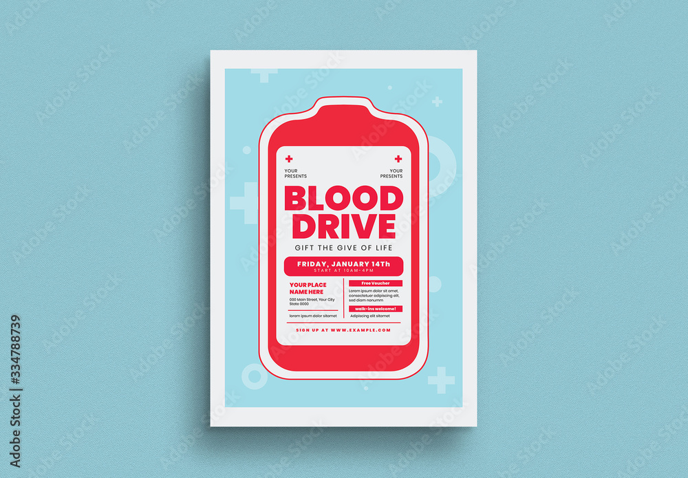 Blood Drive Flyer Layout Stock Template | Adobe Stock