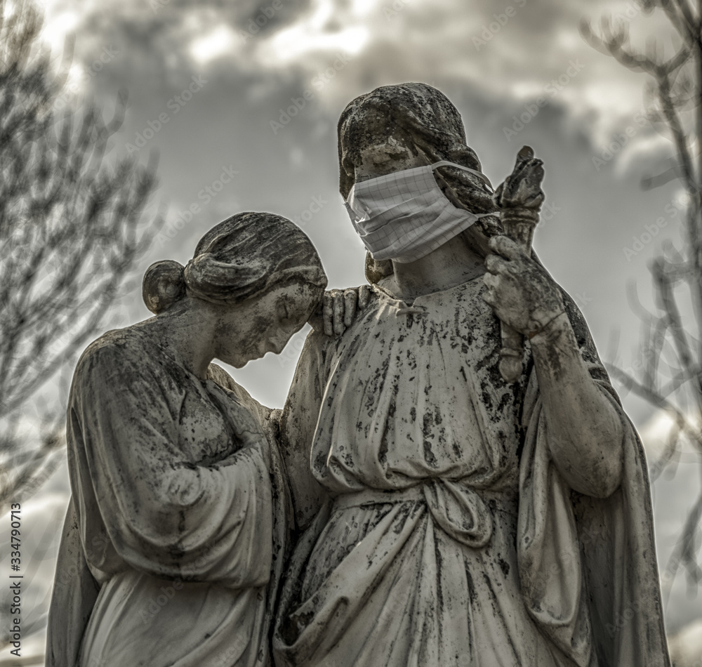 Jesus Christ with face mask. COVID19 concept Stock Photo | Adobe Stock