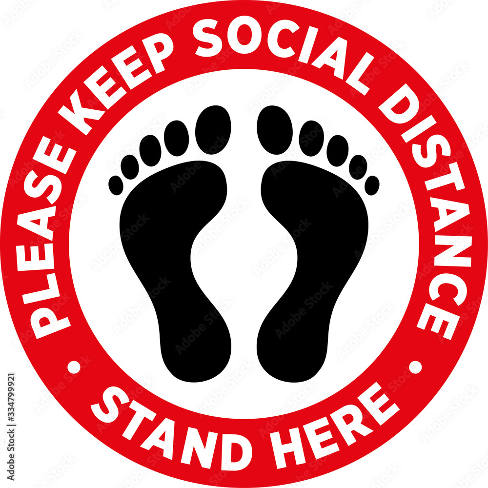 Social Distancing Signage or Floor Sticker for help reduce the risk of ...