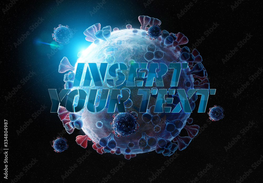 3D Text Effect Over Earth and Covid-19 Virus Image Stock Template ...