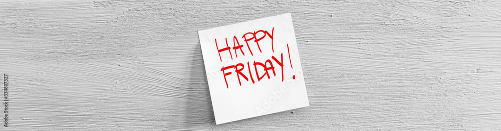 Happy Friday post it red Stock Photo | Adobe Stock