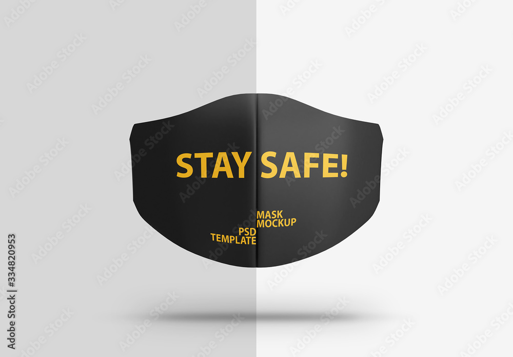 Face Protection Mask Mockup Stock Template | Adobe Stock