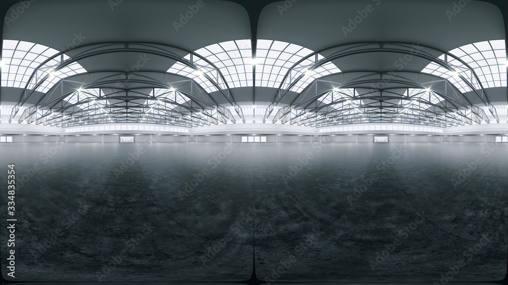 Full spherical hdri panorama 360 degrees of empty exhibition space ...