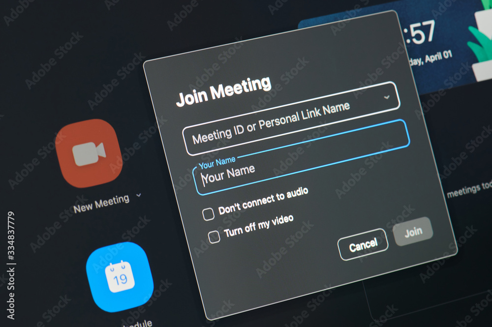Join meeting in zoom app Stock Photo | Adobe Stock