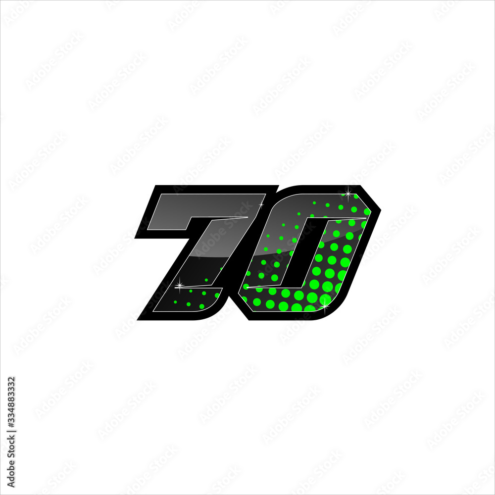 Vector Racing number 70, start racing number, sport race number with ...