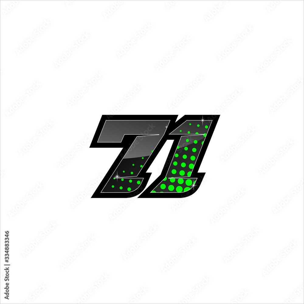 Vector Racing number 71, start racing number, sport race number with ...