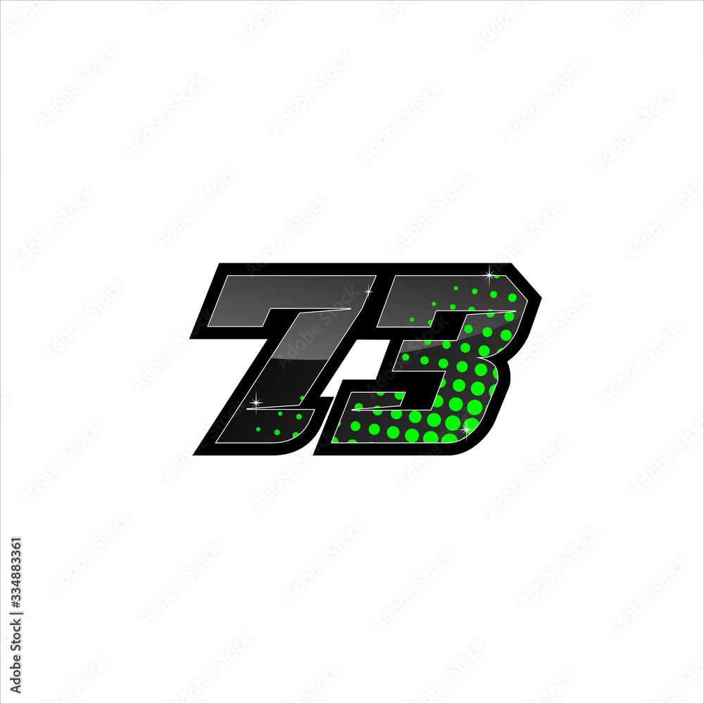 Vector Racing number 73, start racing number, sport race number with ...