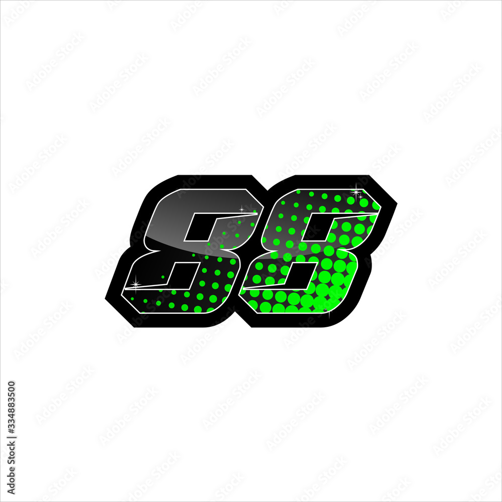 Vector Racing number 88, start racing number, sport race number with ...