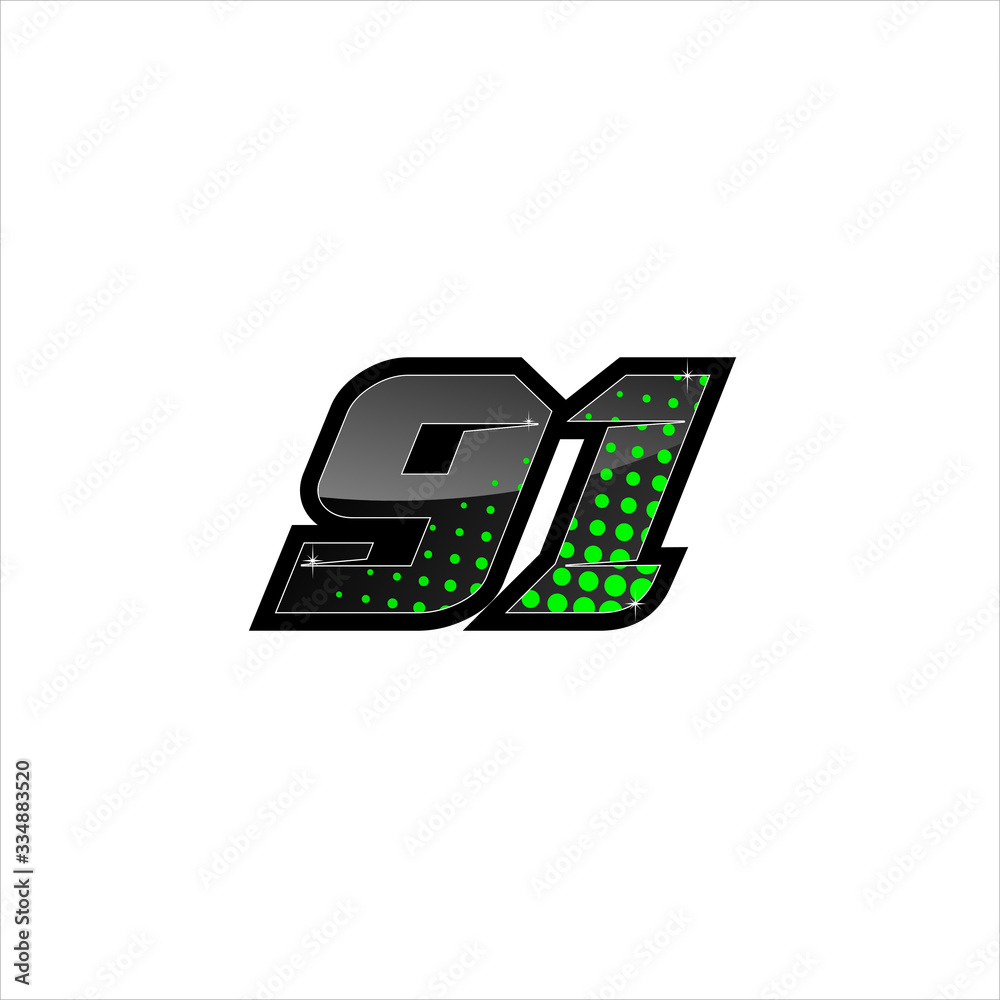 Vector Racing number 91, start racing number, sport race number with ...